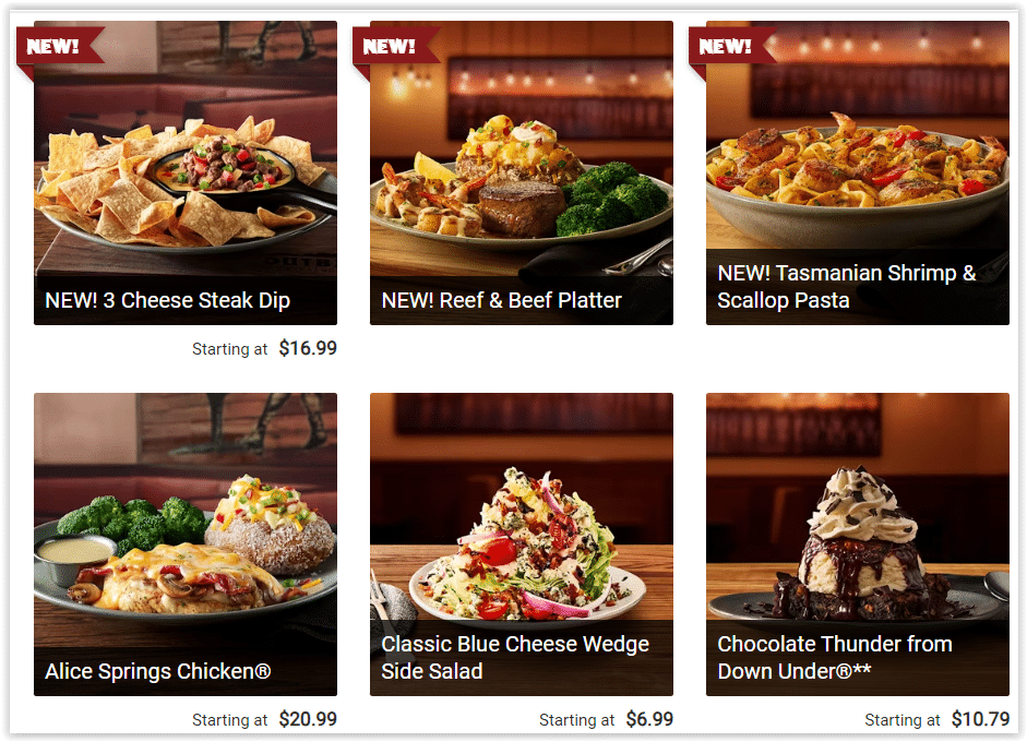 Outback Steakhouse Menu & Nutrition