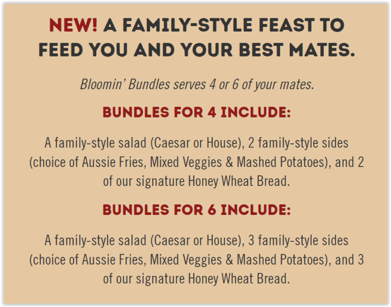 Outback Steakhouse Specials and Menu Deals