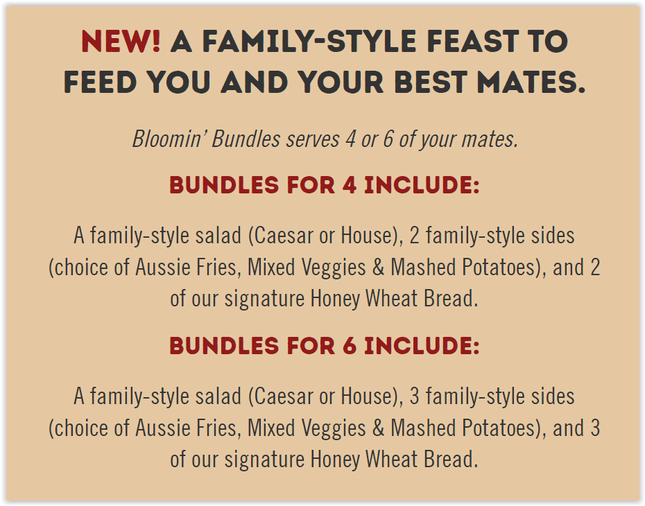 Outback Steakhouse Specials and Menu Deals