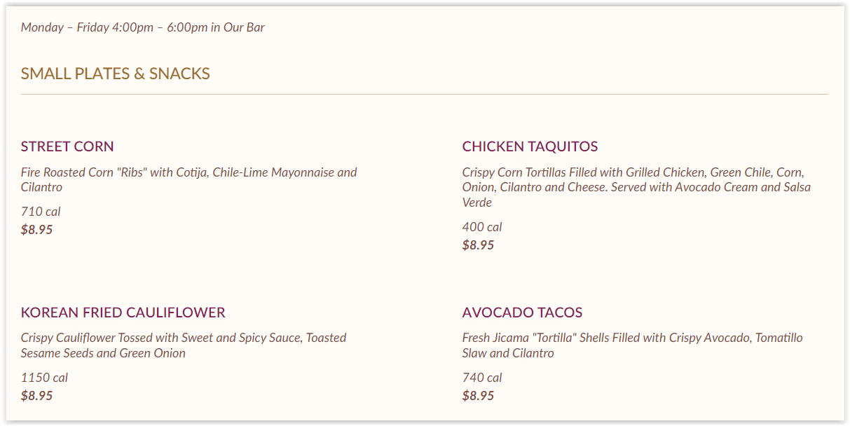 The Cheesecake Factory Happy Hour Menu Specials and Coupons