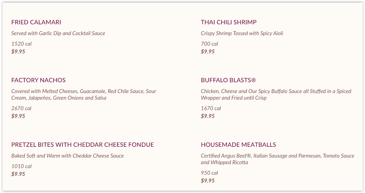 The Cheesecake Factory Happy Hour Menu Specials and Coupons