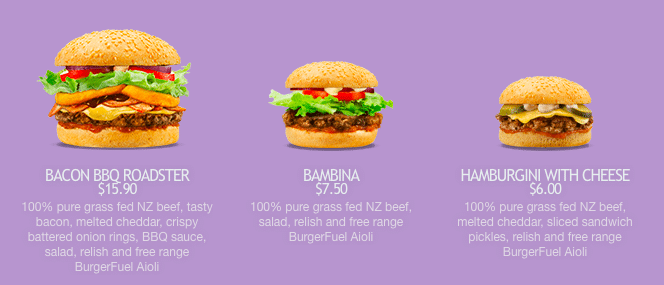 BurgerFuel NZ Menu Prices