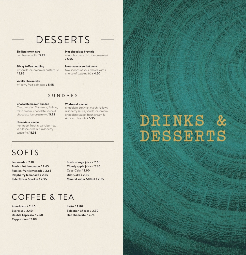 Wildwood UK Menu Prices