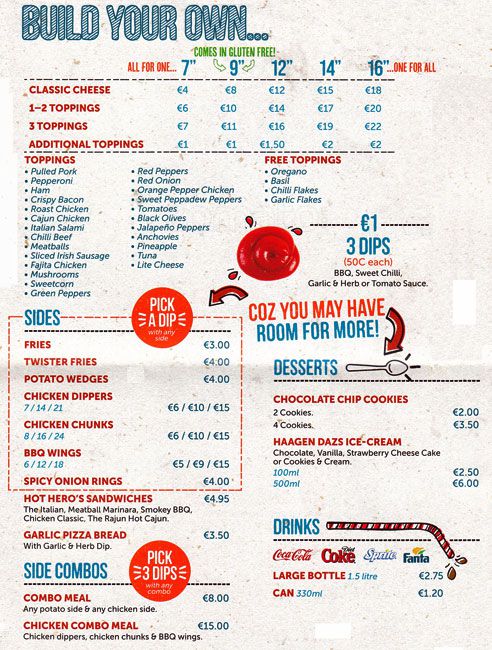 Four Star Pizza IE Menu Prices