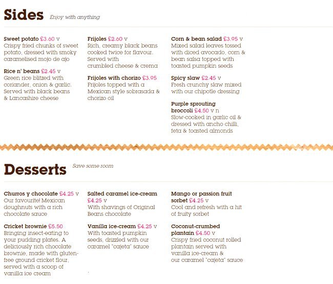 Wahaca UK Menu Prices