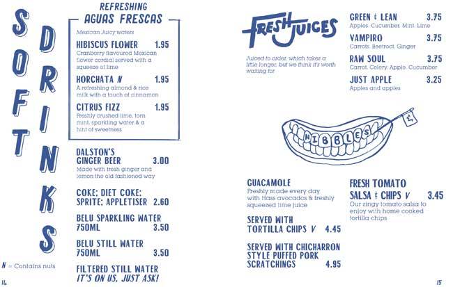Wahaca UK Menu Prices