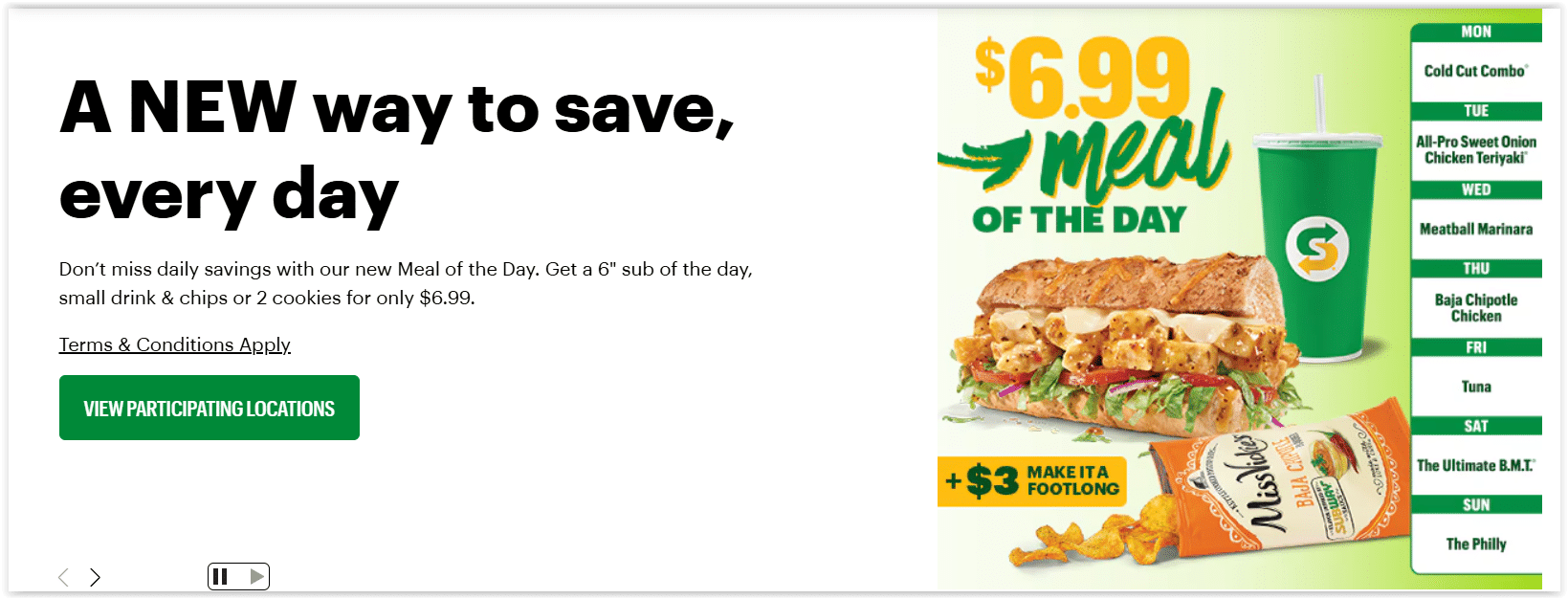 Subway Deals and Sub Specials - $6.99 Meal Deal