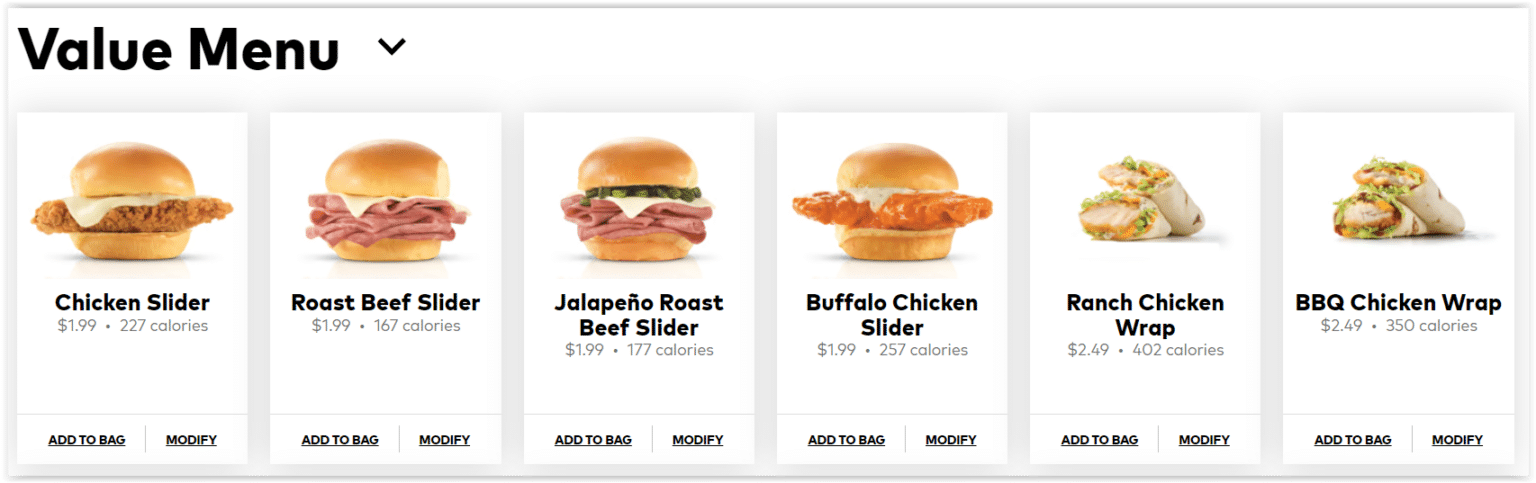 Arby's Specials and Menu Deals