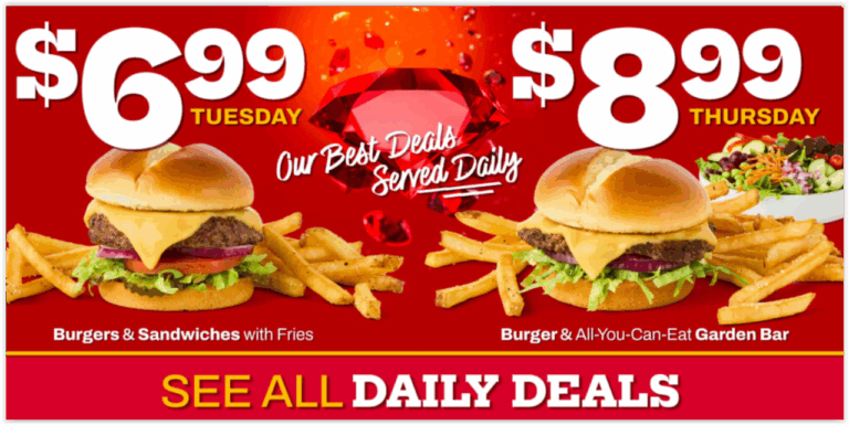 Ruby Tuesday Specials & $9.99 Everyday Deals