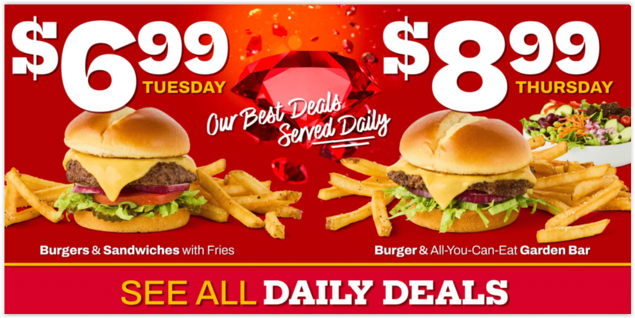 Ruby Tuesday Specials & $9.99 Everyday Deals