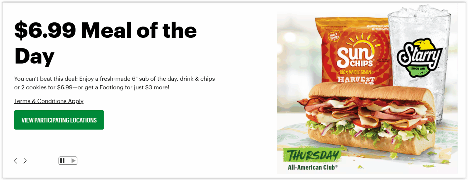 Subway Deals and Sub Specials - $6.99 Meal Deal