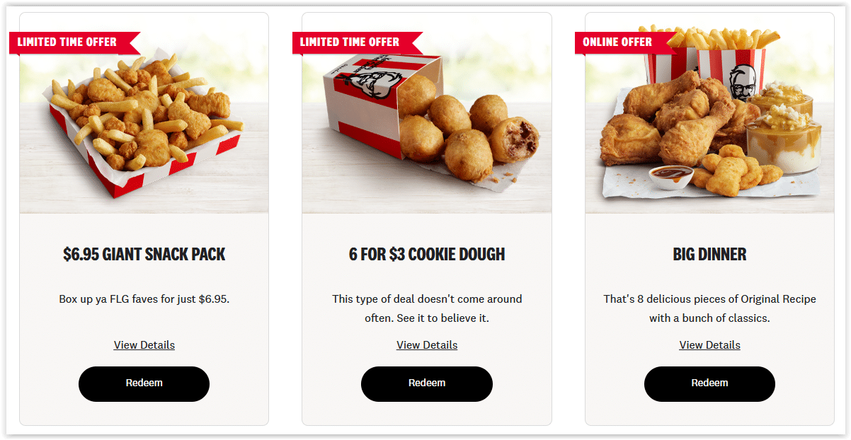 KFC Australia Menu Specials & Promos