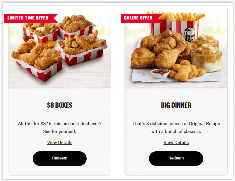 KFC Australia Menu Specials & Promos